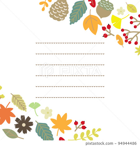 Autumn leaves letter frame - Stock Illustration [94944486] - PIXTA