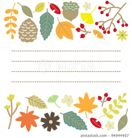 Autumn leaves letter frame - Stock Illustration [94944487] - PIXTA