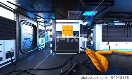 Scenery inside the spacecraft - Stock Illustration [94948888] - PIXTA