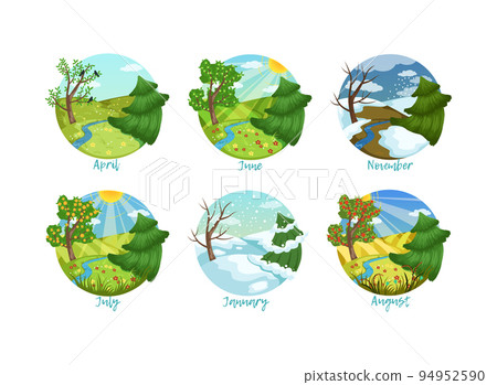 April, june, november, july, januar, august...-插圖素材 [94952590] - PIXTA圖庫