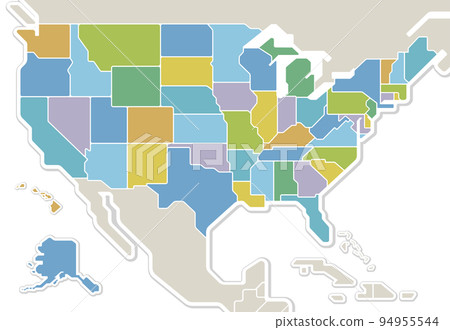 Us Map Color Coded By Region Us States Map | TPT