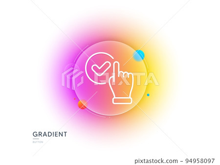 Checkbox line icon. Gradient blur button with... - Stock Illustration ...