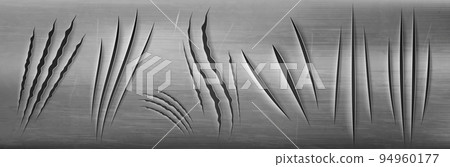 Set of realistic scratch marks on grey background - Stock Illustration ...
