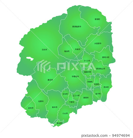 Tochigi prefecture and municipalities map - Stock Illustration ...