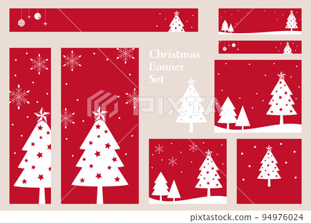 Banner set_Christmas tree_red - Stock Illustration [94976024] - PIXTA