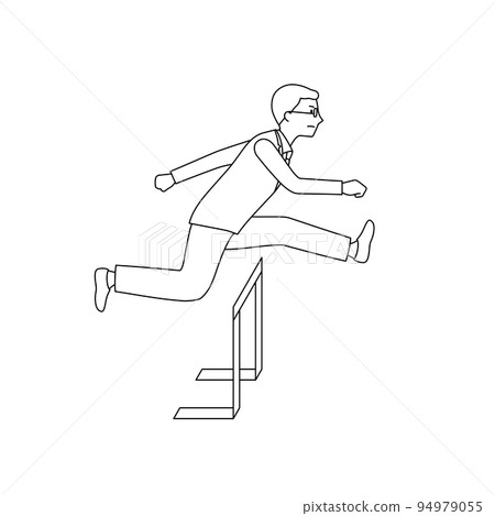 Illustration of a businessman jumping over... - Stock Illustration ...