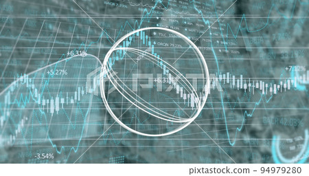 Abstract circular shape over financial and... - Stock Illustration ...