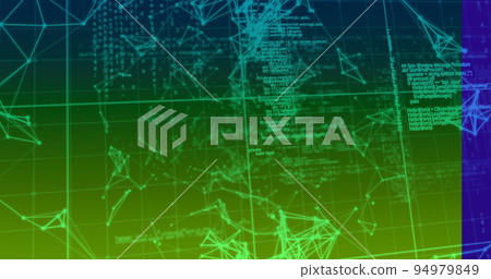 Image of network of connections over data... - Stock Illustration ...