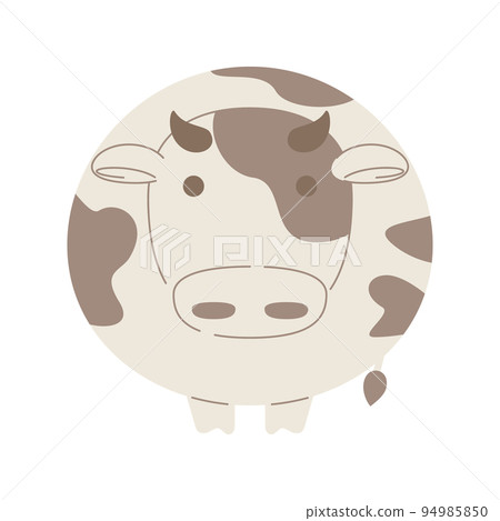 Illustration of a round cow - Stock Illustration [94985850] - PIXTA