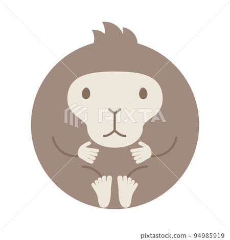 Illustration of a round monkey - Stock Illustration [94985919] - PIXTA