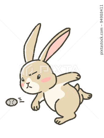 Illustration of a rabbit throwing a ball - Stock Illustration [94988411 ...