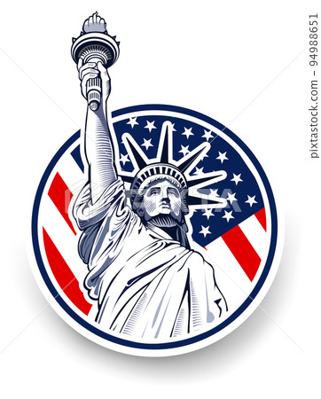 Democracy Symbol Statue Of Liberty. New York Landmark And Symbol Of