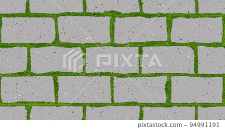 Seamless pattern of old pavement with moss and... - Stock Illustration [94991191] - PIXTA