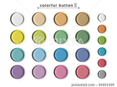 Simple colorful button [three-dimensional/thin... - Stock Illustration ...