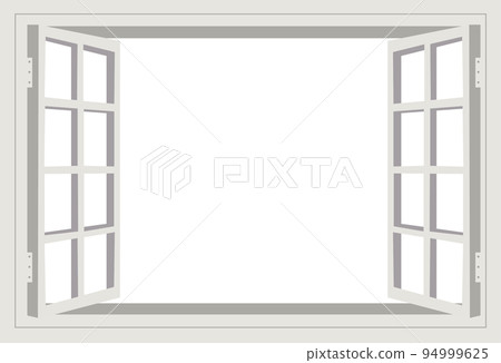 Open window frame illustration material Photo... - Stock Illustration ...