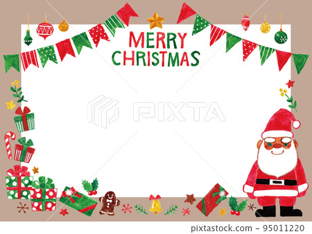 Christmas frame watercolor hand-painted A4... - Stock Illustration ...