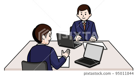 two men having a meeting - Stock Illustration [95011844] - PIXTA