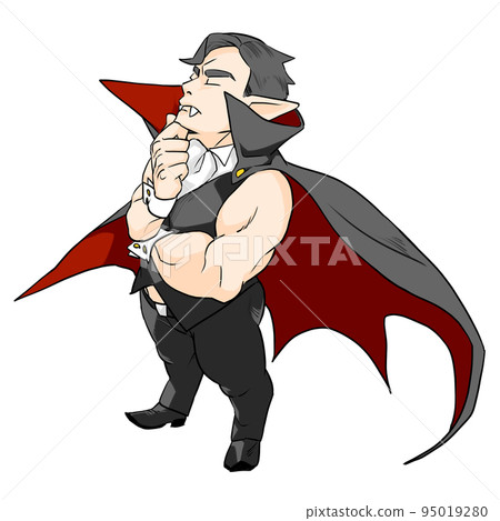 Thinking muscular vampire - Stock Illustration [95019280] - PIXTA