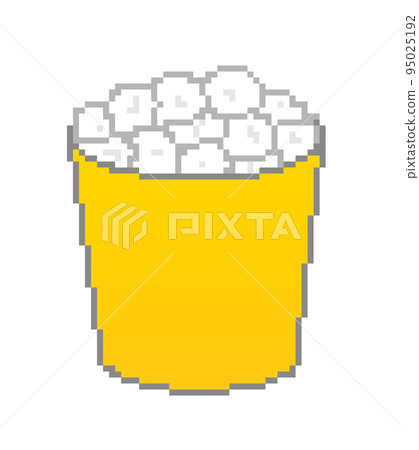 Pixel trash can (yellow) - Stock Illustration [95025192] - PIXTA
