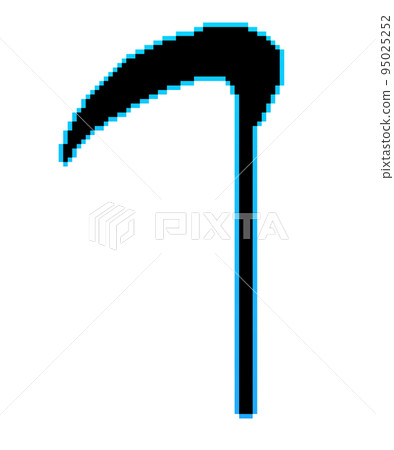 Pixel black sickle (blue) - Stock Illustration [95025252] - PIXTA