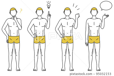 Line drawing pose set for men who have lost... - Stock Illustration ...