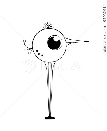 Bird with long legs on a white background. vector - Stock Illustration ...