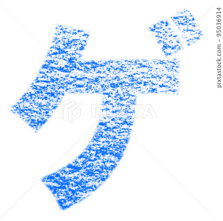 Katakana "Ge" drawn with crayons Blue... - Stock Illustration [95036914 ...
