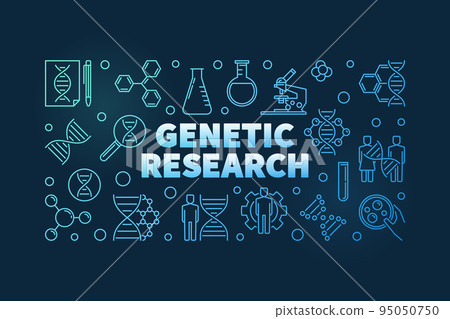 Genetic Research vector linear biology concept... - Stock Illustration ...