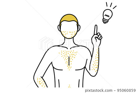 A line drawing of a man who is worried about... - Stock Illustration ...