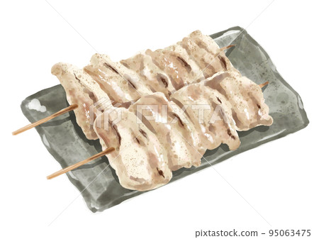 Watercolor Yakitori_Nankotsu 01_2 - Stock Illustration [95063475] - PIXTA