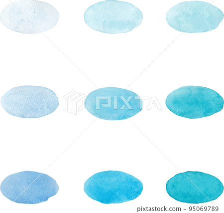 Light blue ellipse drawn with watercolor - Stock Illustration [95069789 ...