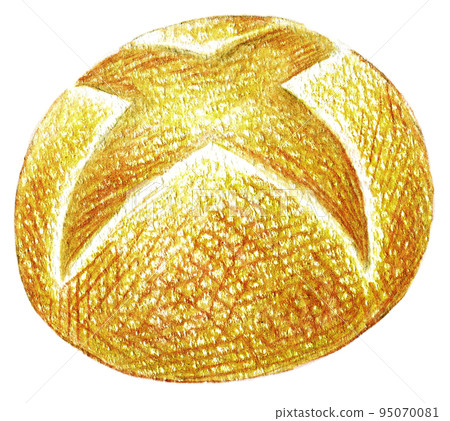 One point of colored pencil drawing of rye bread - Stock Illustration ...
