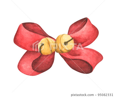Red ribbons. Watercolor for invitations,... - Stock Illustration ...