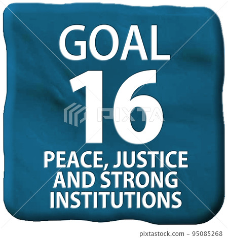 Three-dimensional clay art SDGs goal 16 icon... - Stock Illustration ...