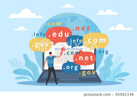Domain name selection, web address registry.... - Stock Illustration ...