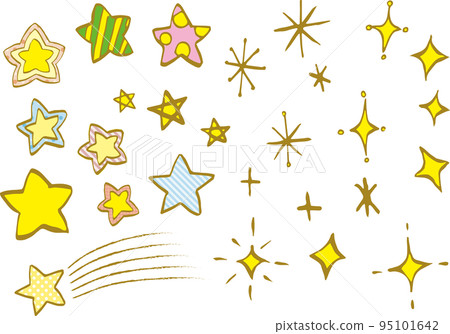 Illustrations of various stars drawn with a... - Stock Illustration ...