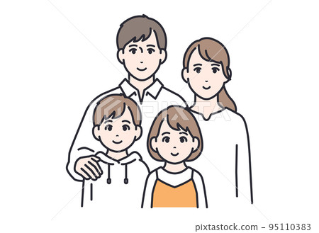 Family of 4: Vector illustration material of a... - Stock Illustration ...