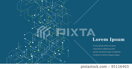 Geometry abstract blue yellow science background - Stock Illustration ...