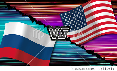 National flag USA VS Russia image background C - Stock Illustration ...