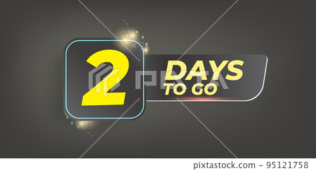 Two days to go countdown grey horizontal banner... - Stock Illustration ...