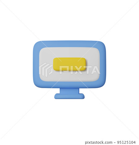 Blue computer monitor 3D style, vector... - Stock Illustration ...