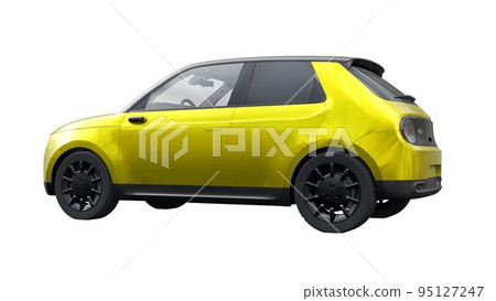 Compact urban electric car with a cute design... - Stock Illustration ...