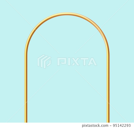 Golden realistic arch. Gold 3d arch frame.... - Stock Illustration ...