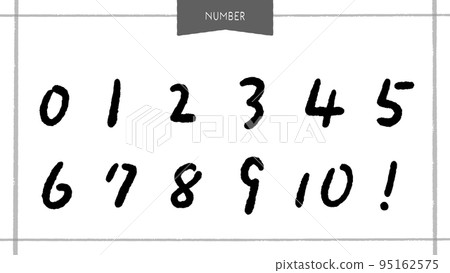 Set of handwritten numbers from 0 to 10 and ! - Stock Illustration ...