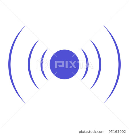 Echo sonar waves. Blue radar symbol on sea and... - Stock Illustration ...