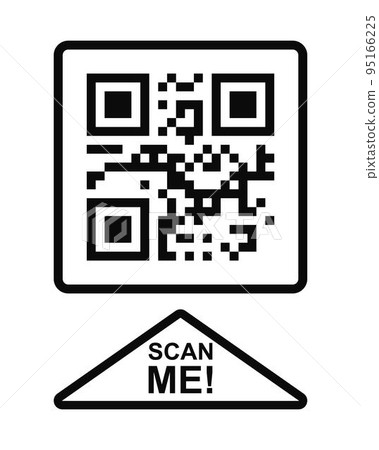 Scan me icon. QR code in square frame. Quick... - Stock Illustration ...