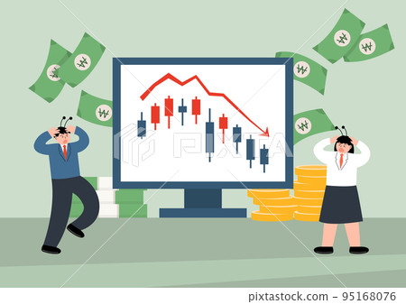 stock price decline illustration - Stock Illustration [95168076] - PIXTA