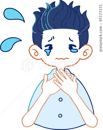 Vector illustration of a worried person with... - Stock Illustration ...