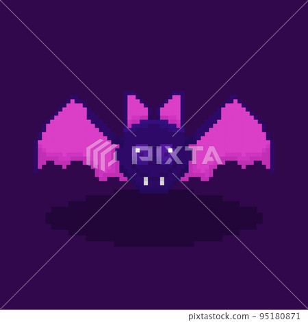 pixel art bat scary halloween - Stock Illustration [95180871] - PIXTA