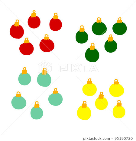 Set of Christmas colored balls - Stock Illustration [95190720] - PIXTA